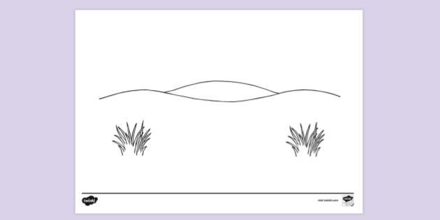 Grassy Field Background Colouring Sheet | Colouring Sheets