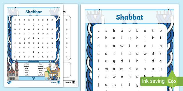 Shabbat Word Search (teacher made)