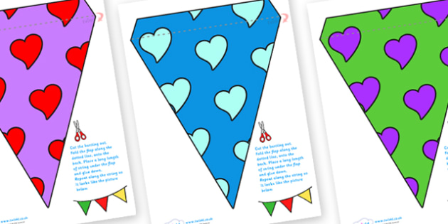 Display Bunting (Hearts) - Bunting, display bunting, classroom