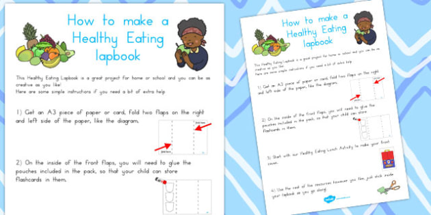 Healthy Eating Lapbook Instructions Sheet (teacher made)
