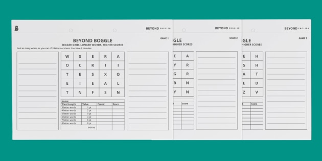 Beyond Boggle | Teacher Made Resource | Twinkl