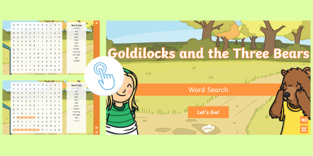 Goldilocks and the Three Bears Interactive Word Search