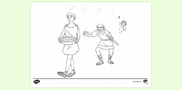 Roman Committing Murder With Witness | Colouring Sheets
