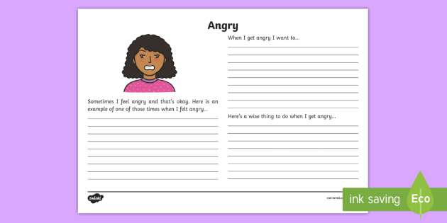 Feeling Angry Reflection Writing Template (teacher made)