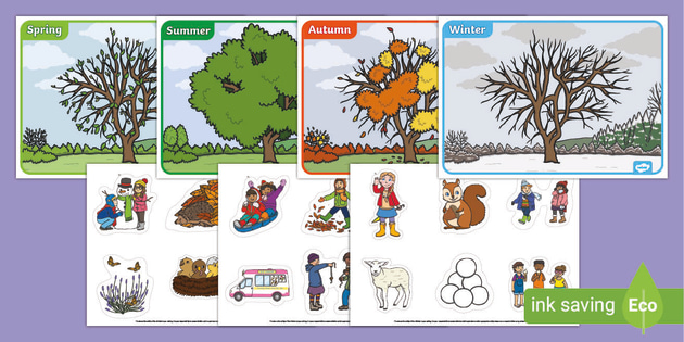 Seasons Sorting Cut and Stick Activity Sheets (teacher made)