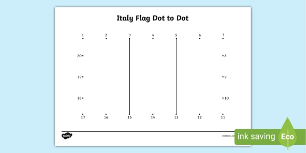 FREE! - Italy Flag Dot to Dot Worksheet (teacher made)