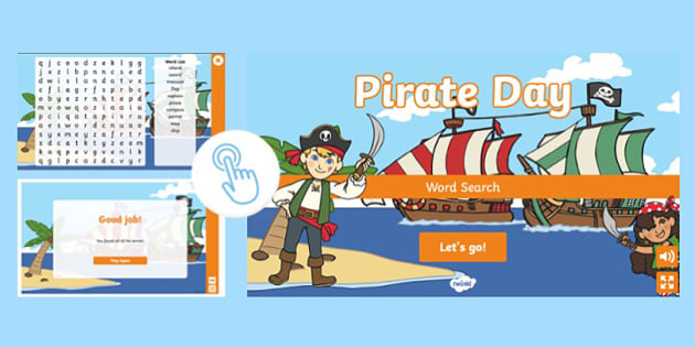 Interactive Pirate Day Word Search (teacher made)