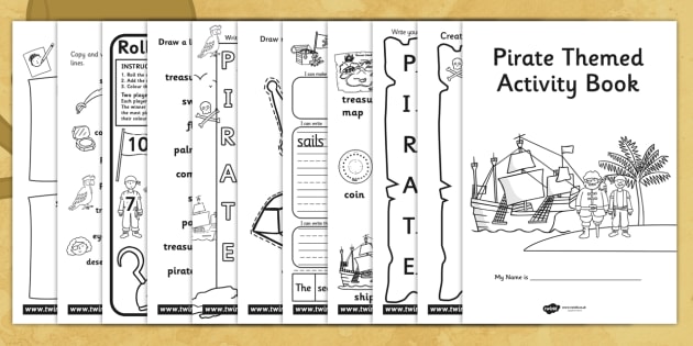 Pirate Themed Activity Book - pirate, activity, book, themed