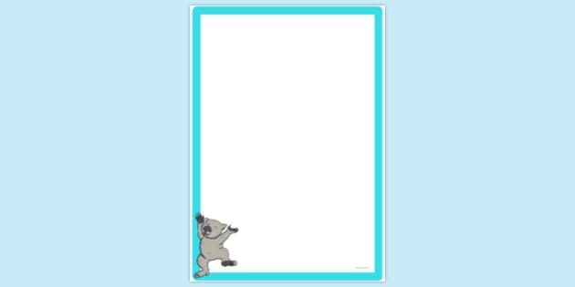 FREE! - Simple Blank Dancing Wombat Page Border | Twinkl