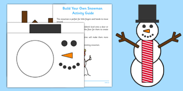 Build Your Own Snowman Activity Pack (teacher made)