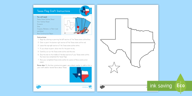 Texas Flag Craft Instructions (teacher made)