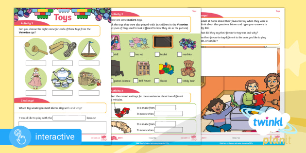 Interactive PDF: Home Learning: History: KS1: Toys