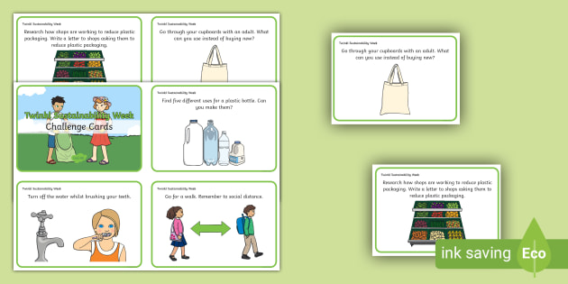 Sustainability Week Challenge Cards (teacher made)