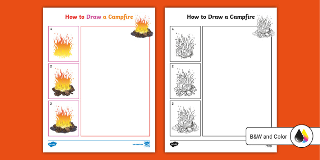 How To Draw a Campfire Activity (teacher made)