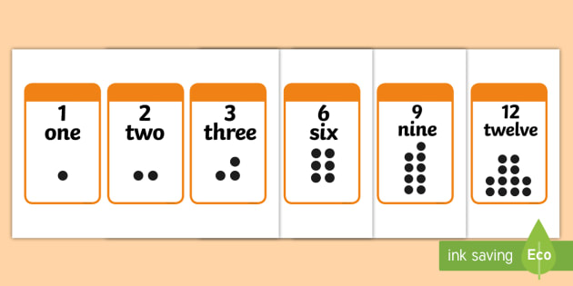 Digits to 20 with Spots and Words Flashcards (teacher made)
