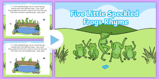 5 Little Speckled Frogs Counting PowerPoint - ESL Counting Resources