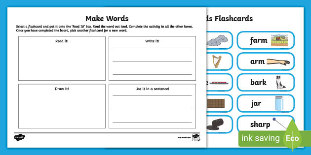 'ar' Sound Make Words Activity Mat (teacher made)