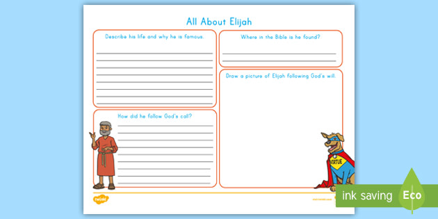 Old Testament Heroes | Elijah Worksheet (teacher made)