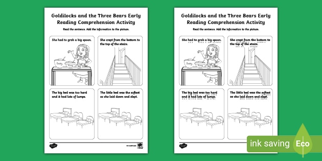 Goldilocks and the Three Bears Phase 4 EYFS Comprehension Activity