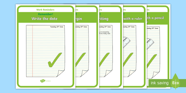 Work Reminder Display Posters (teacher made)