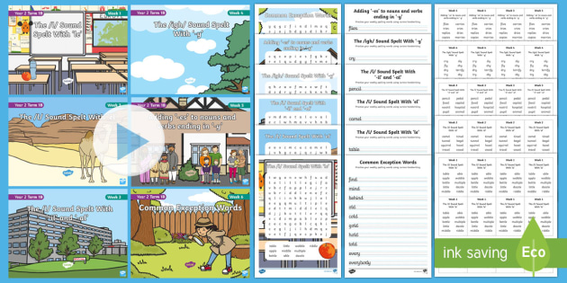 Year 2 Term 1B Bumper Spelling Pack (teacher made)
