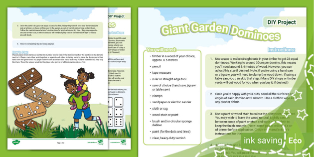 DIY Project: Giant Garden Dominoes (teacher made)