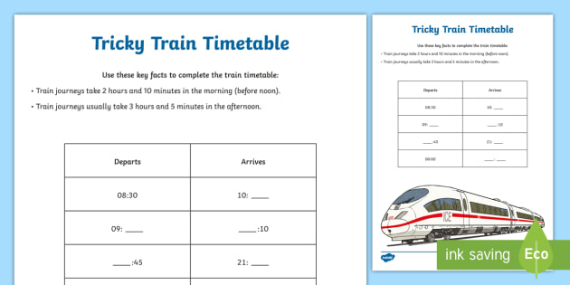 Tricky Timetable Time Worksheet / Worksheet (teacher made)