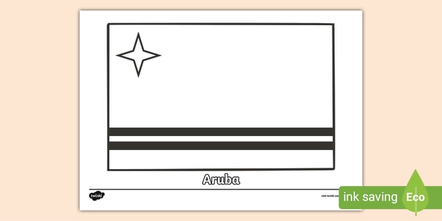 FREE! - Aruba Flag Colouring Sheet | Resources | Twinkl