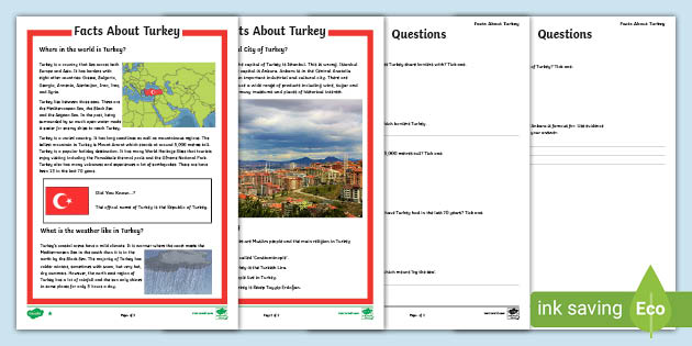LKS2 Turkey Differentiated Reading Comprehension Activity