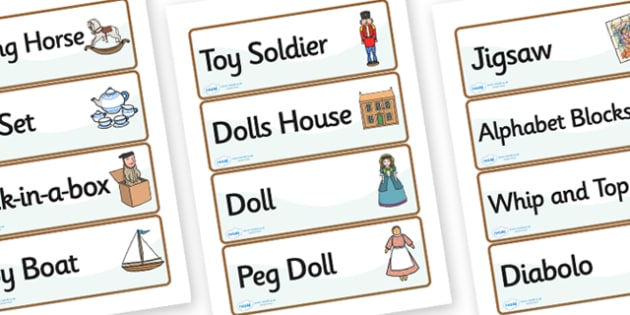 Victorian Toy Shop Labels - Roleplay Activities