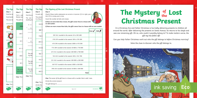 Year 5 The Mystery of the Lost Christmas Present Maths Mystery Game ...