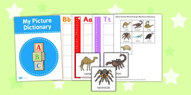 Desert Animals Picture Dictionary Word Cards (teacher made)
