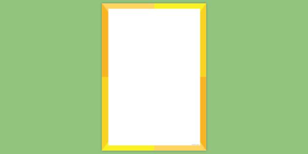 Simple Blank Yellow Page Border | Page Borders | Twinkl