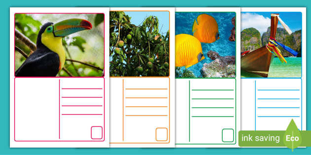 FREE! - Tropical Themed Postcards (Teacher-Made)
