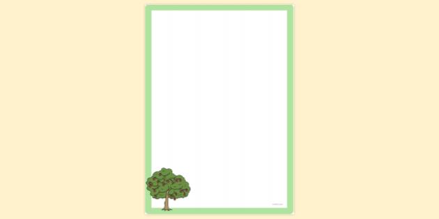 FREE! - Simple Blank Printable Apple Tree Page Border | Twinkl