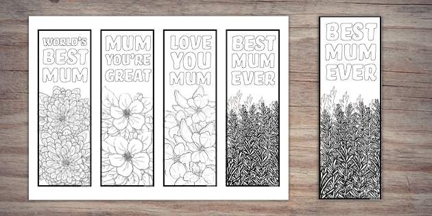 Mother's Day Flowers Colouring Bookmarks | Twinkl Party