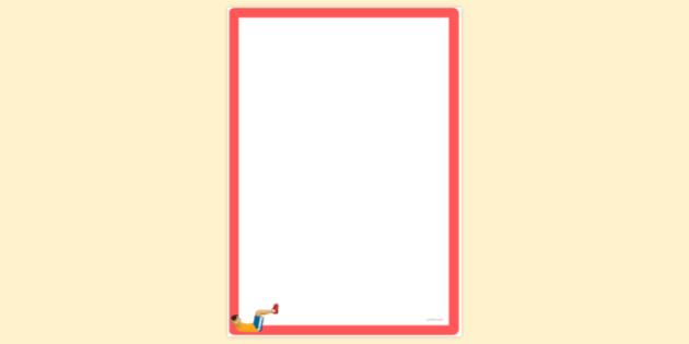 Simple Blank Fitness Page Border | Page Borders | Twinkl