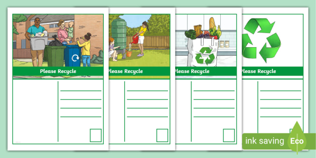 FREE! - Recycling Themed Postcards (teacher made)
