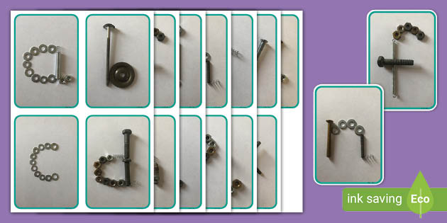 Loose Parts Lowercase Alphabet Flashcards (teacher made)