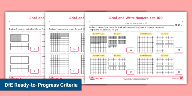 👉 Read and Write Numerals to 100 Differentiated Maths Activity Sheets