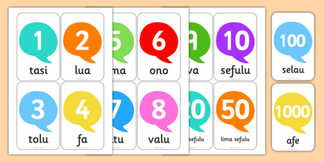 Numbers in Samoan Flashcards (teacher made)