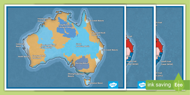 Australian Drainage Division Map - Year 4 HASS