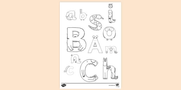 Printable Alphabet Colouring Page for Toddlers