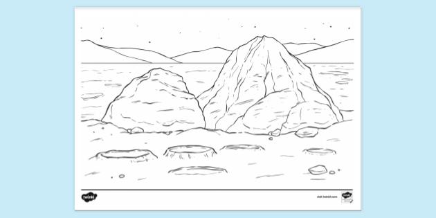 FREE! - Moon Landscape Colouring | Colouring Sheets