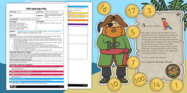 EYFS Number Coin Treasure Hunt Adult Input Plan Resource