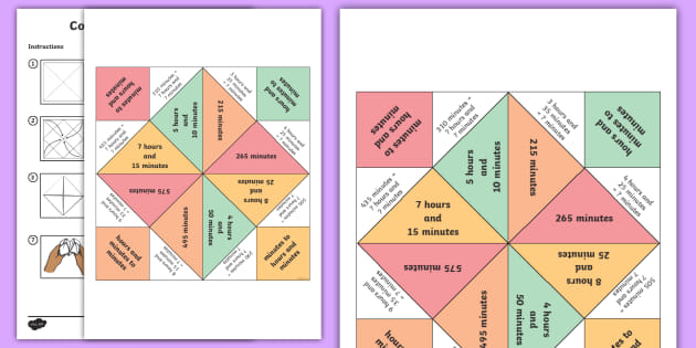 Converting Time Units Fortune Teller Template