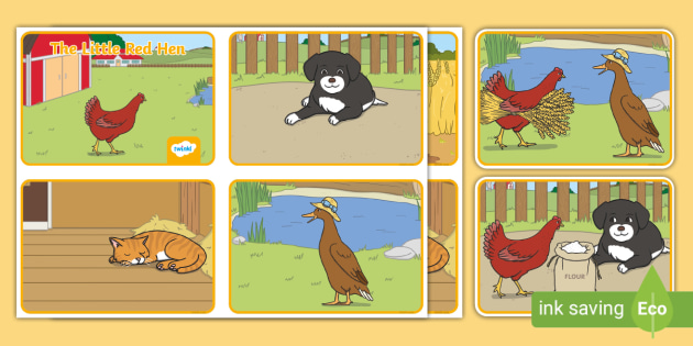 Little Red Hen Cards | twinkl.com.au