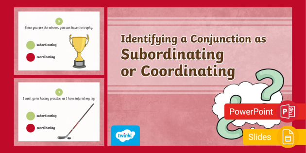 Subordinating Conjunctions Anchor Chart