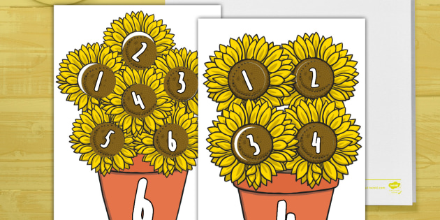 Counting 1 to 10 - Sunflower Garden - Sticker Activity Poster