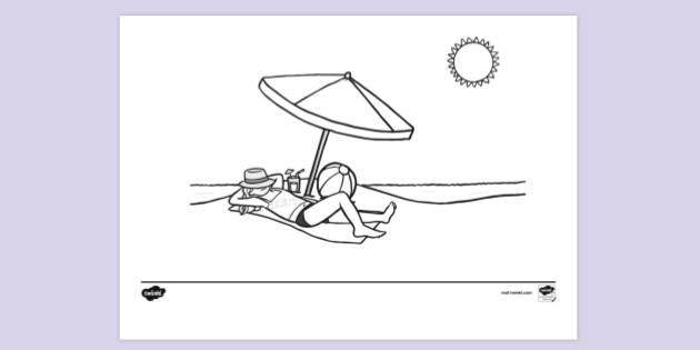 FREE! - Printable Beach Colouring Page | Colouring Sheets